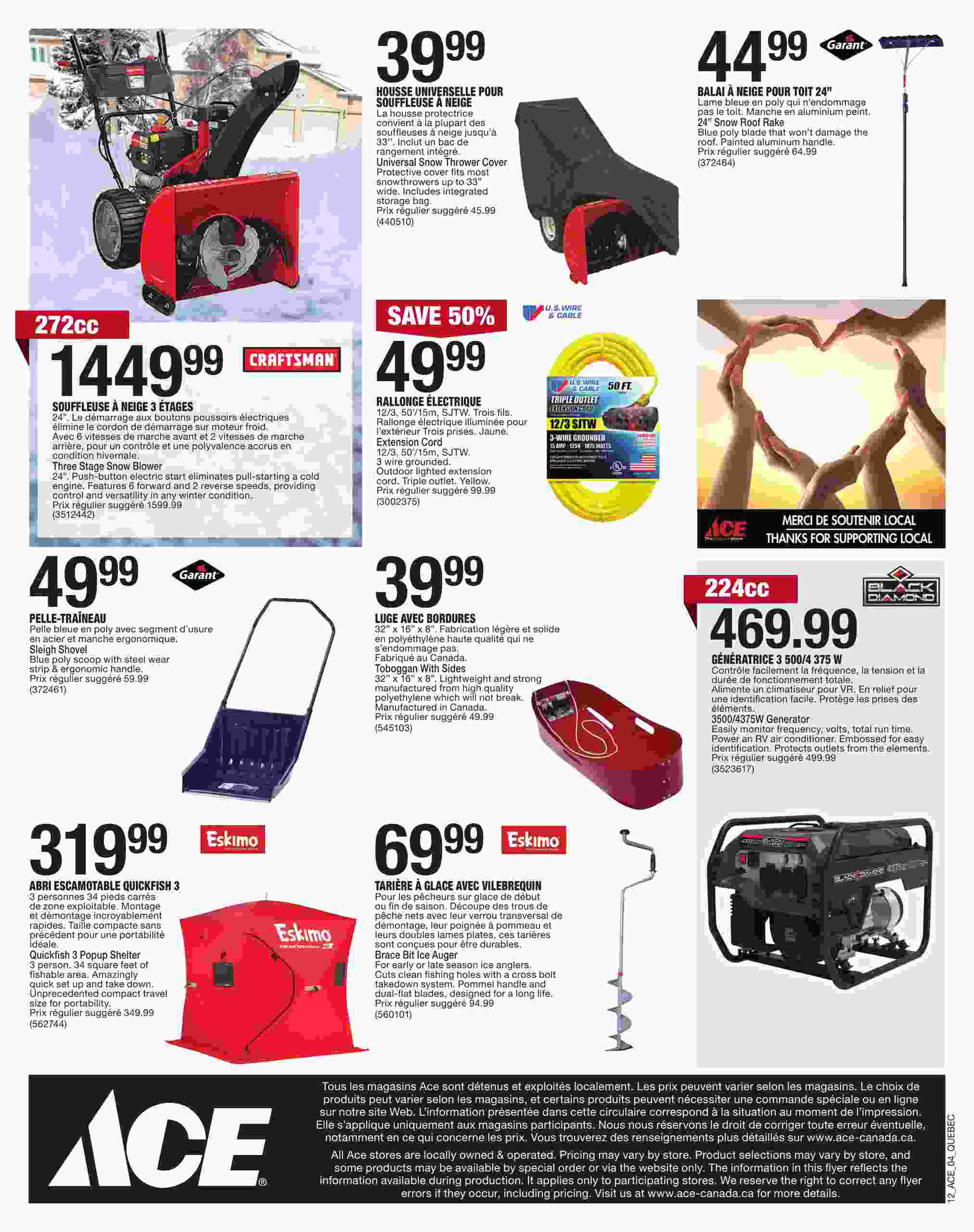 Circulaire Ace Hardware Canada Décembre 9 - 20 2021