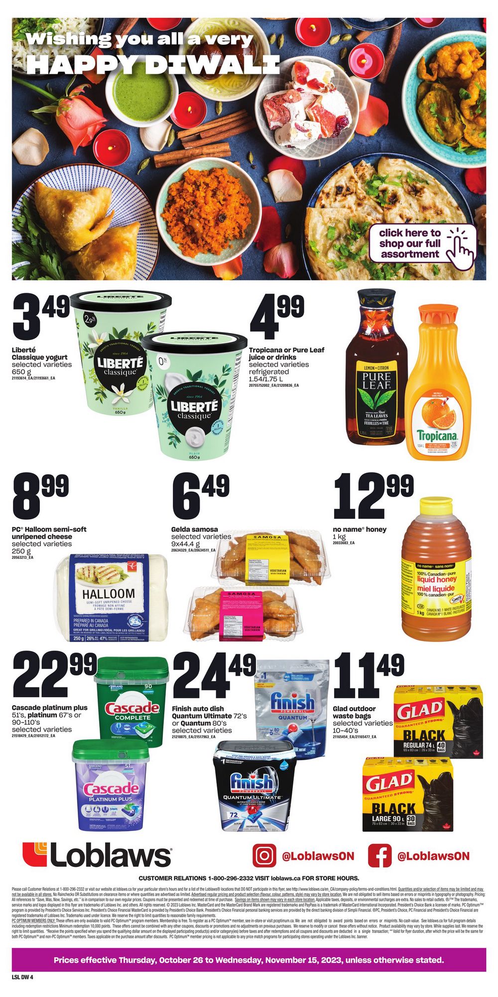 Loblaws Flyer (ON) Diwali October 26 - November 15 2023