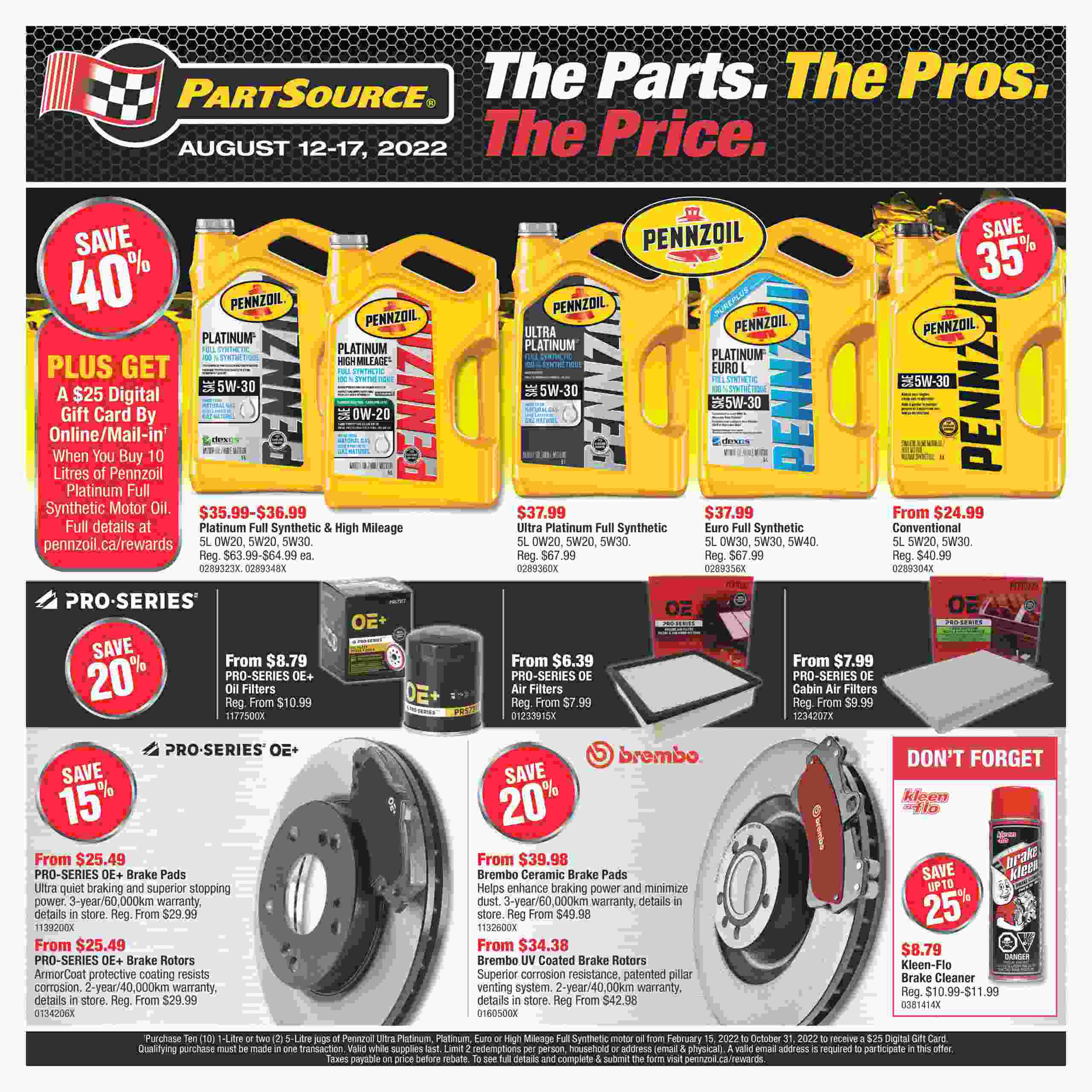 PartSource Flyer (ON) August 12 - 17 2022