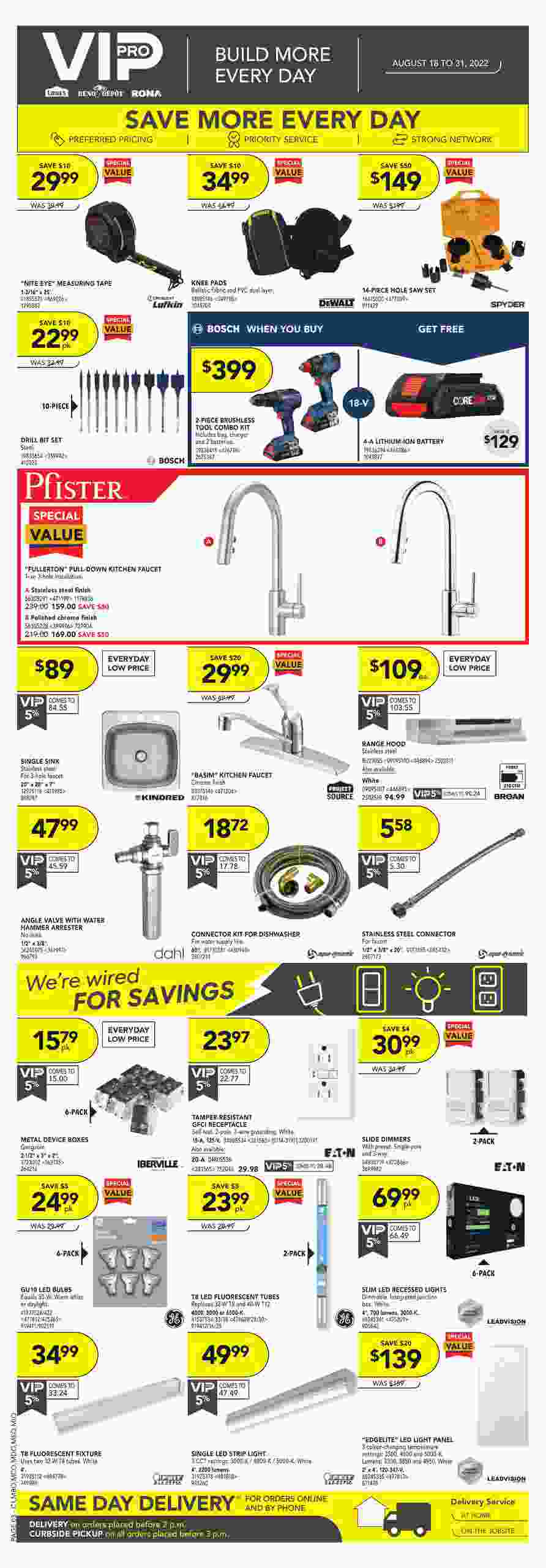 RONA Flyer (ON) VIP August 18 - 31 2022