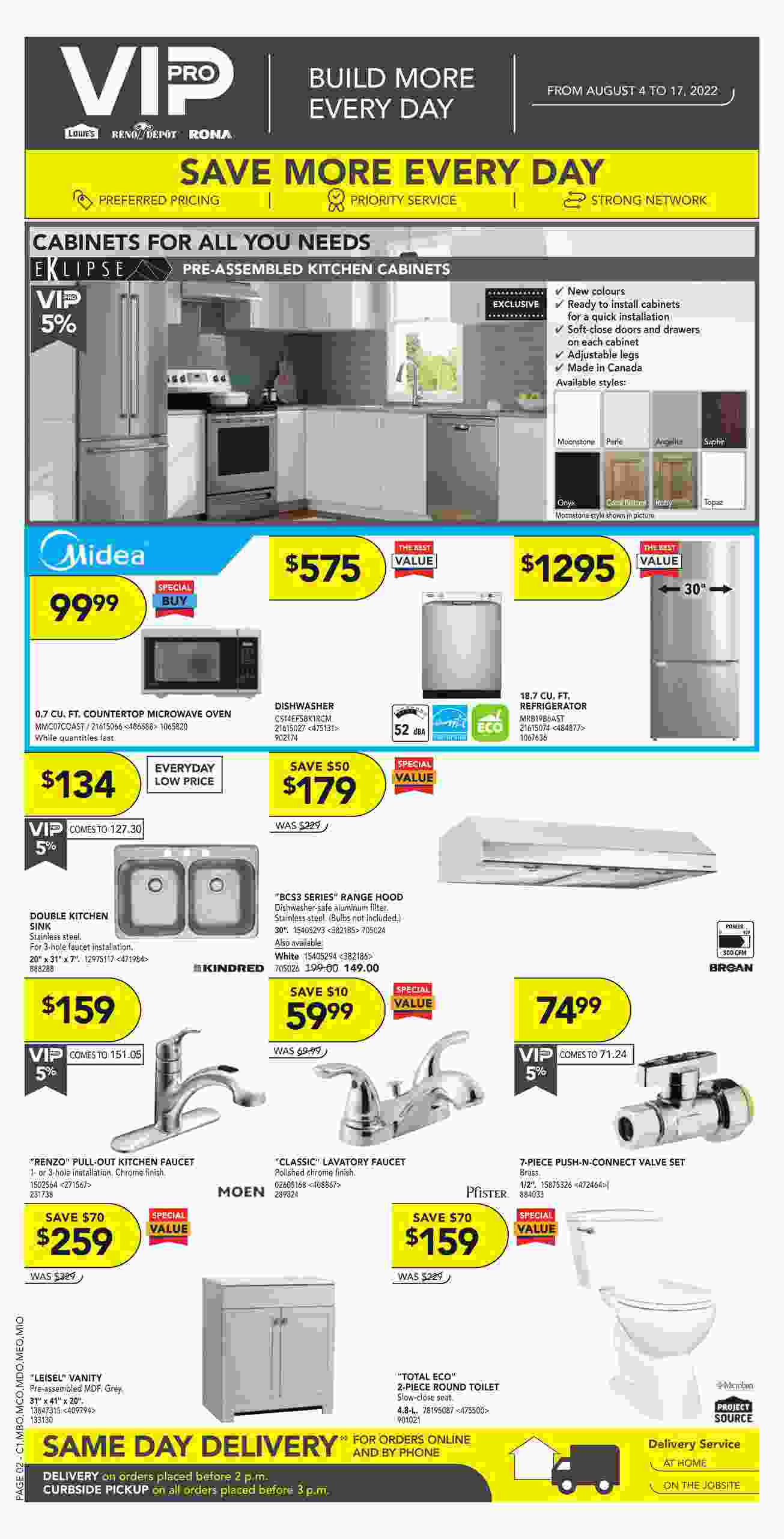 RONA Flyer (ON) VIP August 4 - 17 2022