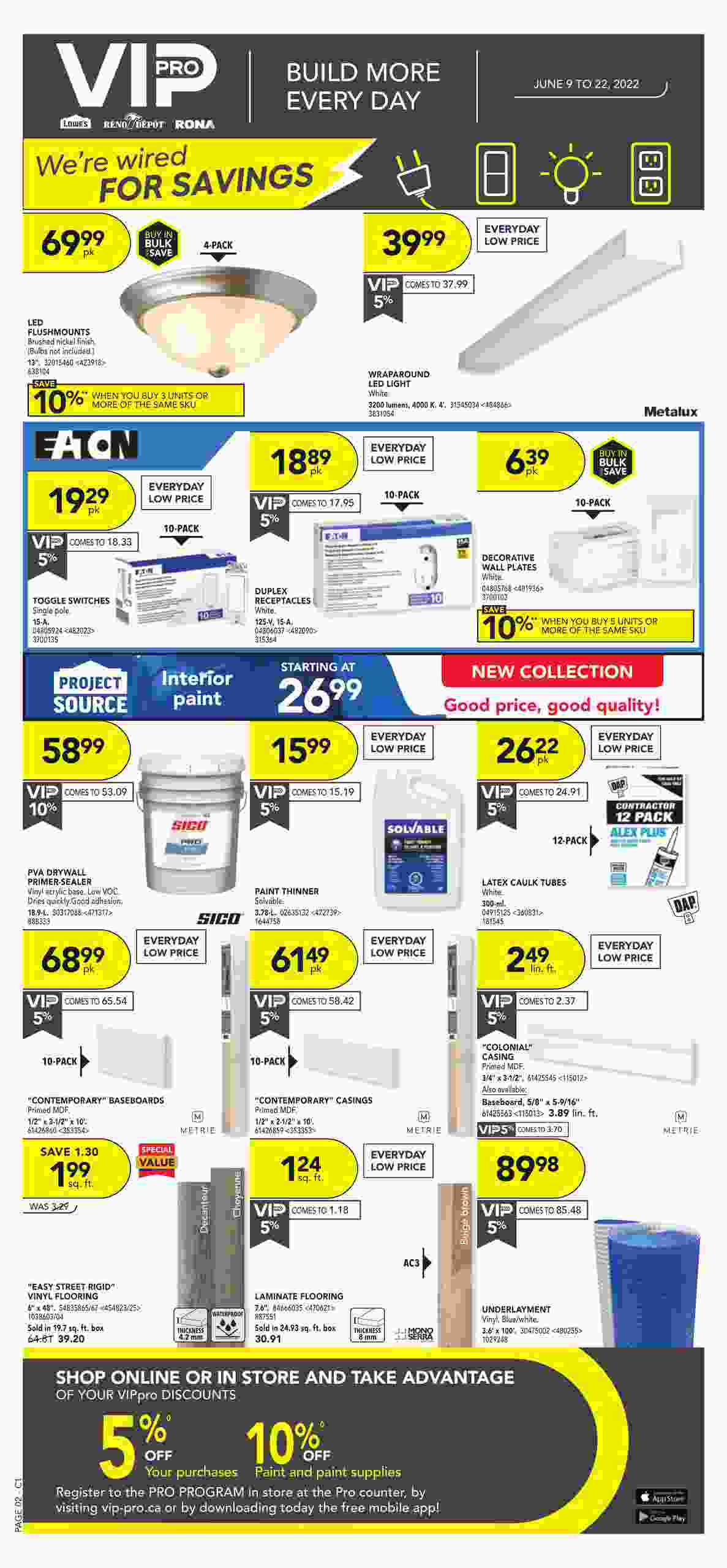 RONA Flyer (ON) VIP June 9 - 22 2022