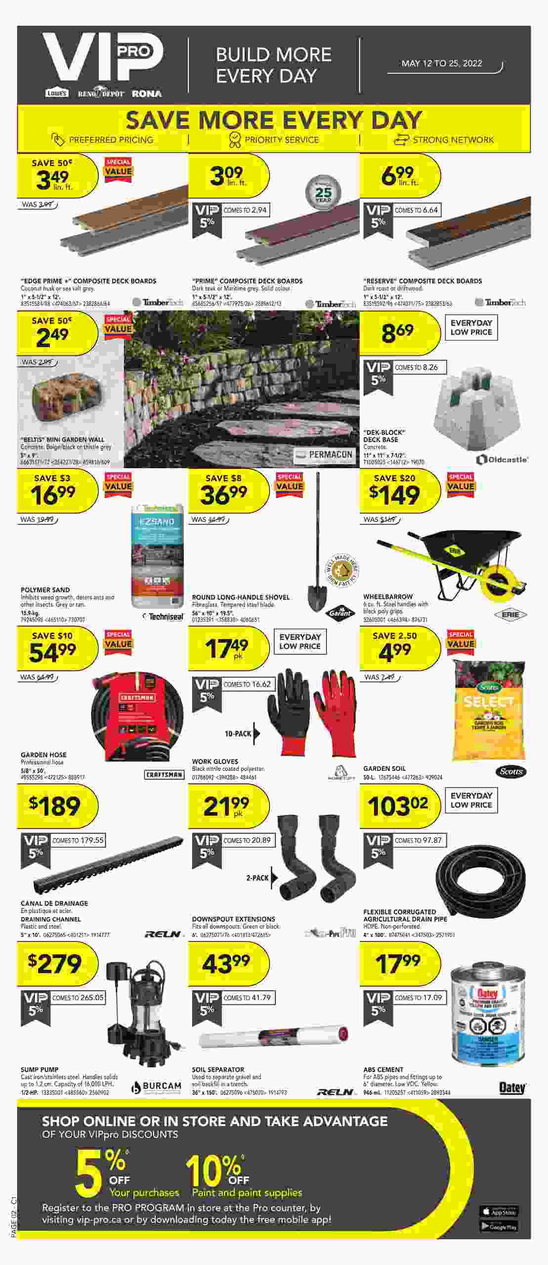 RONA Flyer (ON) VIP May 12 - 25 2022