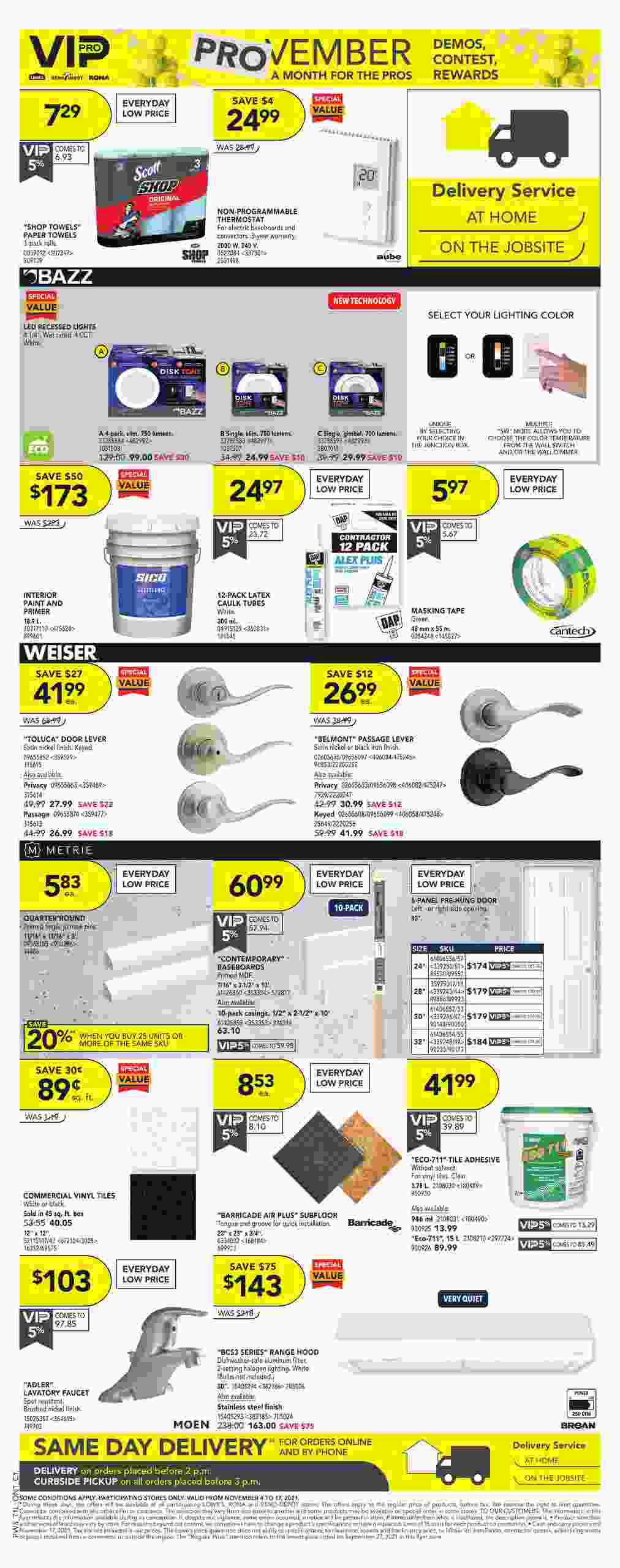 RONA Flyer (ON) VIP November 4 - 17 2021
