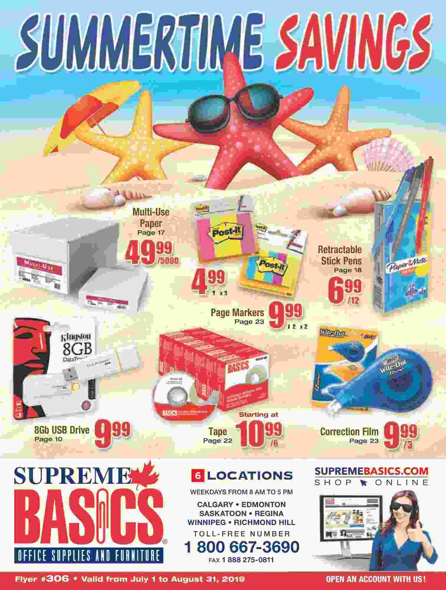 Supreme Basics Flyer (ON) SUMMERTIME SAVINGS July 1 - August 31 2019