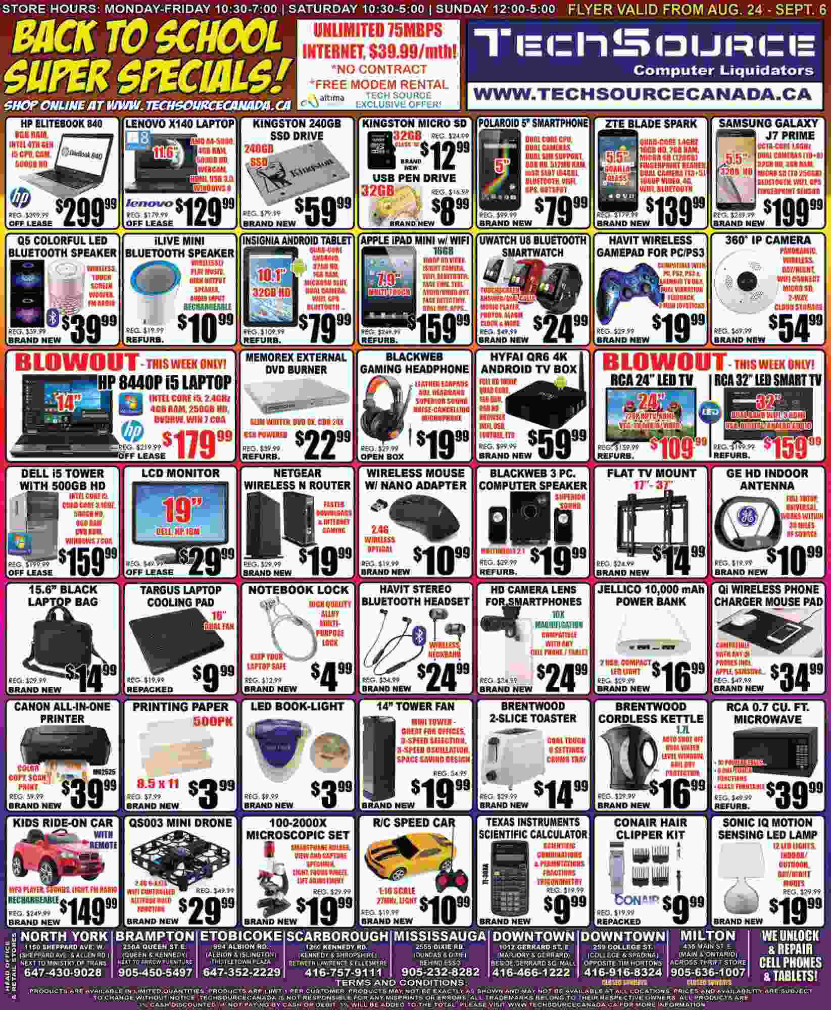 Tech Source Flyer (ON) August 24 - September 6 2018