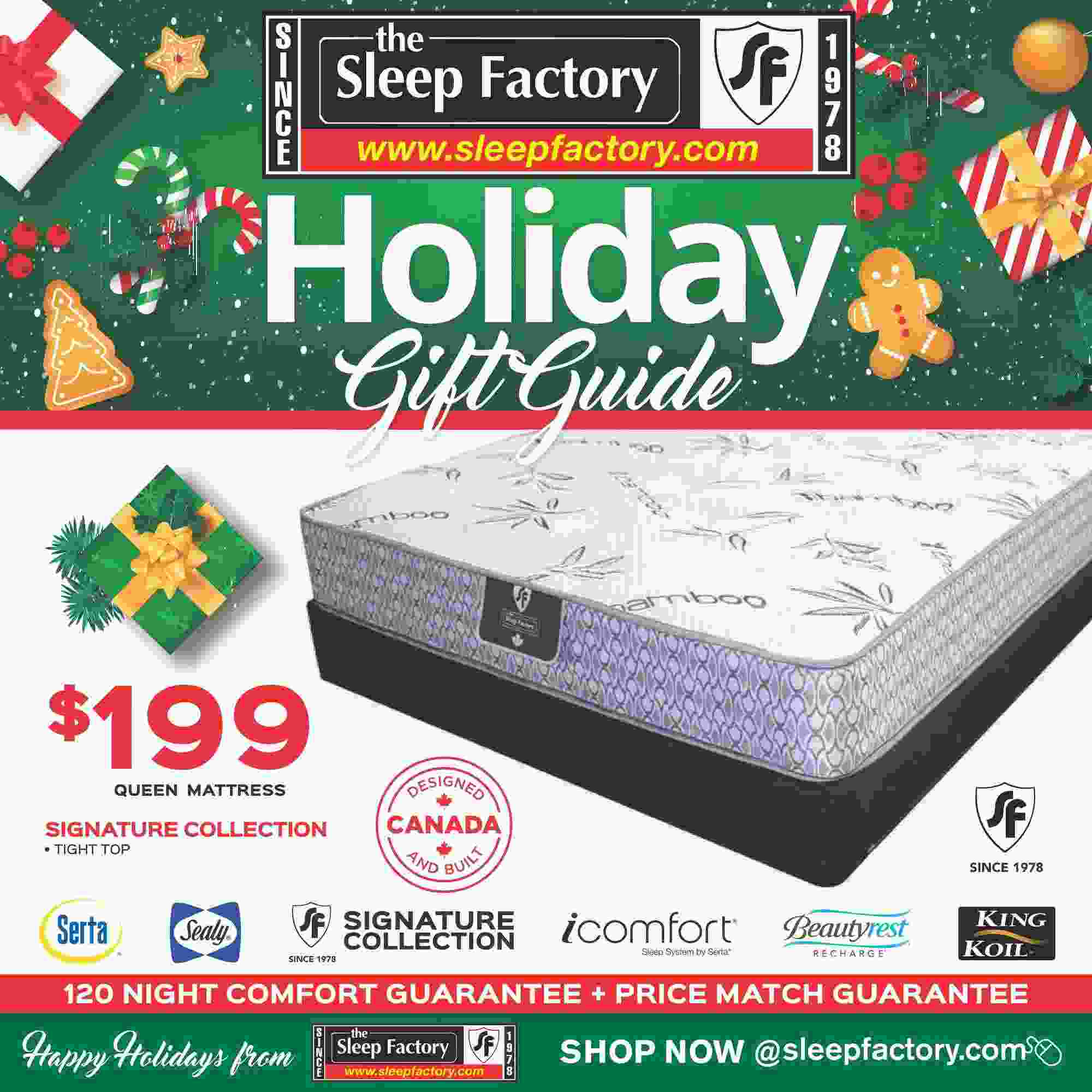 The Sleep Factory Flyer (ON) Gift Guide December 12 - 24 2018