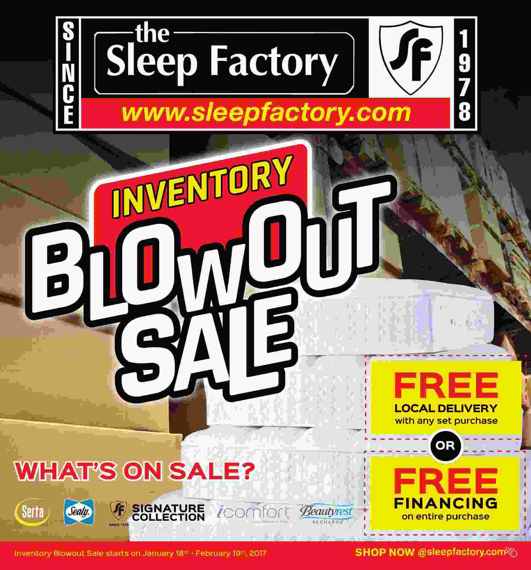 The Sleep Factory Flyer (ON) January 18 - February 19 2017