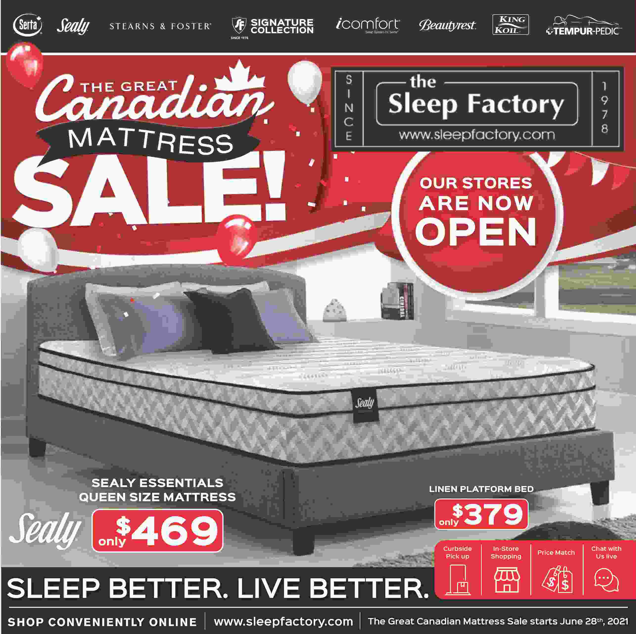 The Sleep Factory Flyer (ON) June 28 - August 4 2021